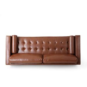 Christopher Knight Home Malinta Sofas, Cognac Brown + Espresso