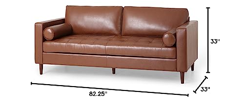 Christopher Knight Home Malinta Sofas, Cognac Brown + Espresso