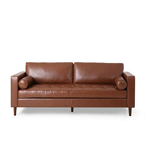 Christopher Knight Home Malinta Sofas, Cognac Brown + Espresso