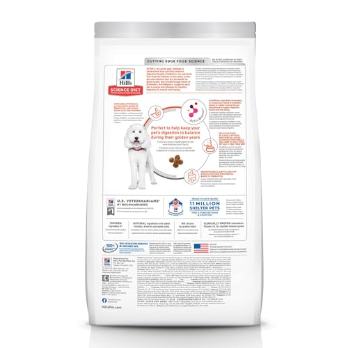 Hill's Science Diet Perfect Digestion, Senior Adult 7+, Digestive Support, Small Kibble, Dry Dog Food, Chicken, Brown Rice, & Whole Oats, 12 lb Bag