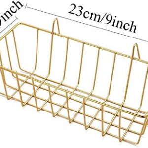 GBYAN Hanging Basket Straight Shelf Gold Flower Pot Display Holder for Wire Wall Grid Panel, 2 Pack