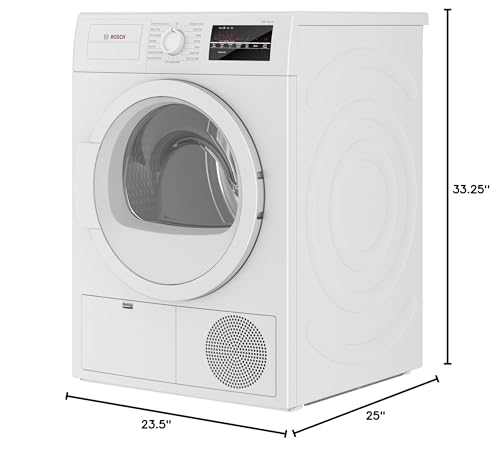 Bosch 300 Series 24-Inch Condensation Dryer - ENERGY STAR - WTG86403UC - White