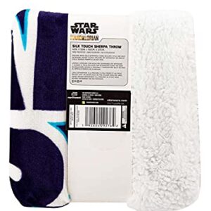 Northwest Star Wars - The Mandalorian Silk Touch Sherpa Throw Blanket, 40" x 50", Snack is The Way