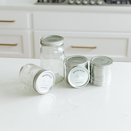 WIDE Mouth Canning Lids, 100 Count - Sturdy Metal Lids with Strong Silicone Seals That are Perfect for Meal Preservation & Food Storage - Fit for Wide Mouth Mason Jars - Canning Supplies by Dezenyaa