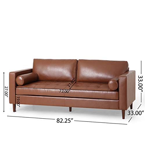 Christopher Knight Home Malinta Sofas, Cognac Brown + Espresso