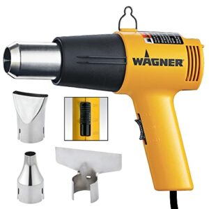 wagner spraytech 2417344 ht1000 heat gun kit, 3 nozzles included, 2 temp settings 750ᵒf & 1000ᵒf, great for shrink wrap, soften paint, bend plastic pipes, loosen bolts and more