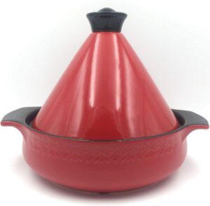 qianmei ceramic tagine pot 28cm tagine pot with lid|ceramic casserole suitable for microwave ovens and open flame stoves|steamer braiser pan easy to clean (color : a)