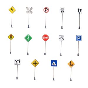 milageto pack of 14 1/87 ho scale signs road scene decoration accessory