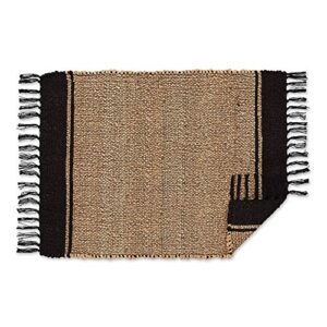 DII Woven Rugs Collection Hand-Loomed Jute, 2x3', Black Stripes