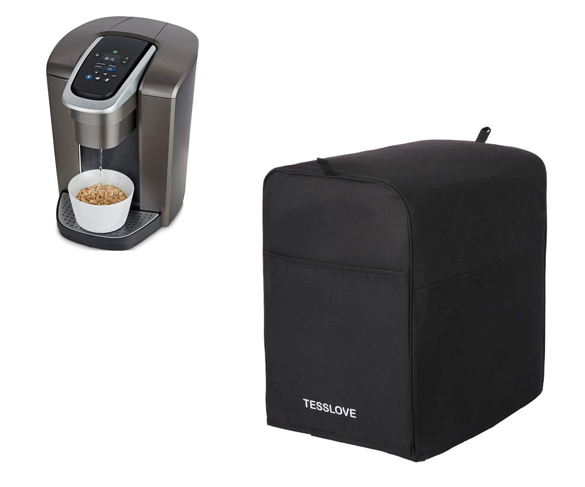 TESSLOVE Dust Cover for Keurig Coffee Maker, Single Serve Coffee Makers, coffee machine, espresso machine, K-Cafe, K-Elite, K-Duo, Nespresso Vertuo, with 3 Storage Pockets for storing relative things