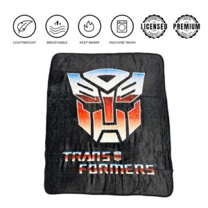 Transformers Hasbro Autobot Symbol 80's Cartoon Printed Plush Throw Blanket