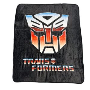 transformers hasbro autobot symbol 80's cartoon printed plush throw blanket