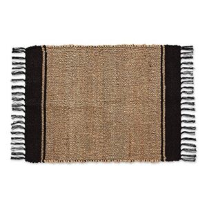 dii woven rugs collection hand-loomed jute, 2x3', black stripes