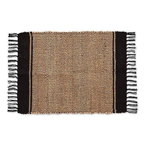 DII Woven Rugs Collection Hand-Loomed Jute, 2x3', Black Stripes