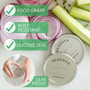 WIDE Mouth Canning Lids, 100 Count - Sturdy Metal Lids with Strong Silicone Seals That are Perfect for Meal Preservation & Food Storage - Fit for Wide Mouth Mason Jars - Canning Supplies by Dezenyaa