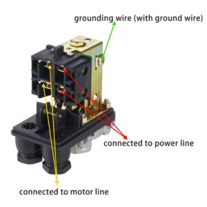 4-Way air Compressor Pressure Switch Central Pneumatic air Compressor Pressure Switch Control Valve Belt, Compressor Switch 90-120 PSI 110V-240V air Compressor regulating Valve