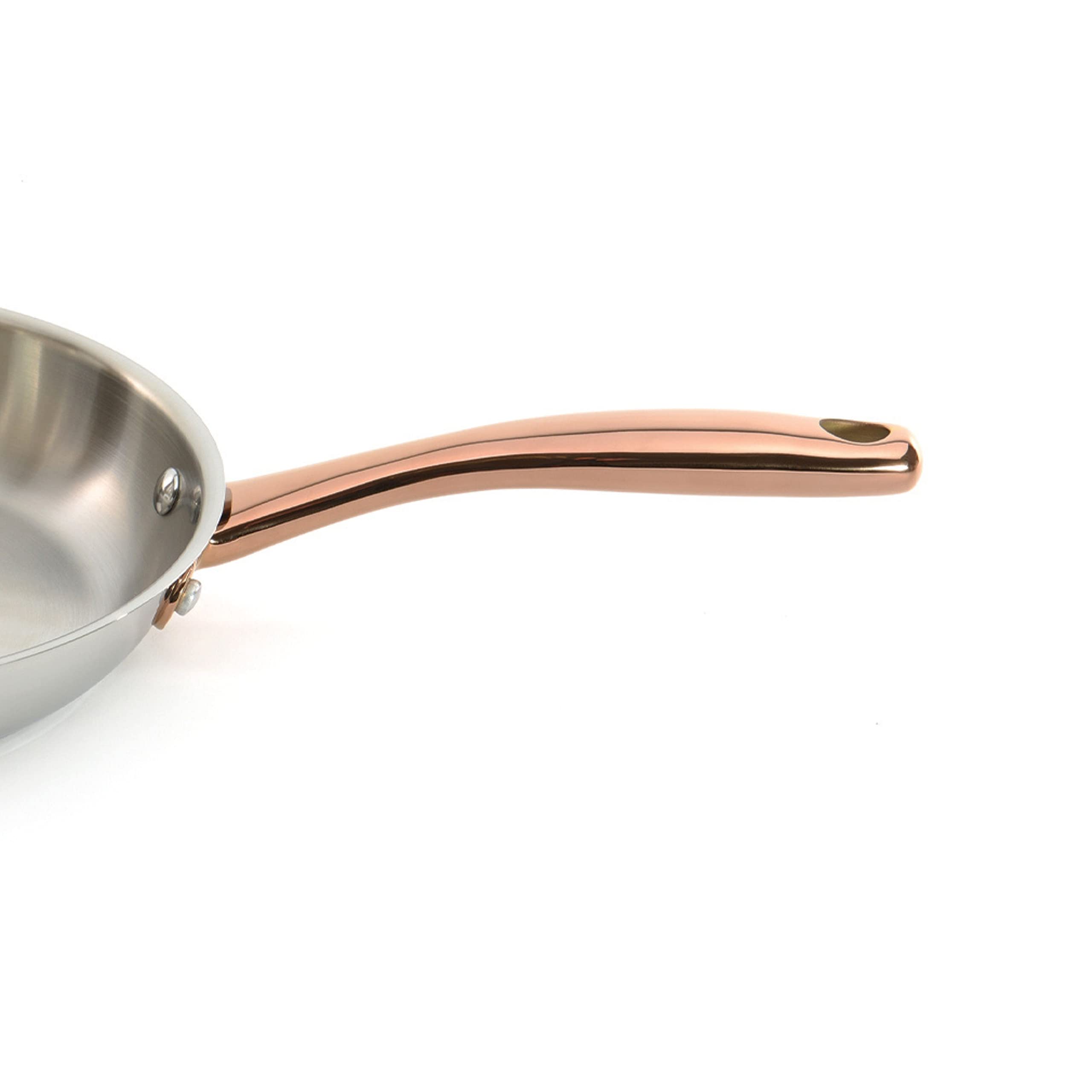 Berghoff Ouro 18/10 Stainless Steel Frying Pan 8", Rose Gold Handle, PFOA-free, Induction Cooktop, Fast, Even Heat