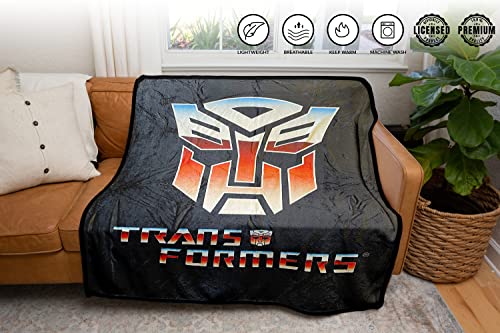 Transformers Hasbro Autobot Symbol 80's Cartoon Printed Plush Throw Blanket