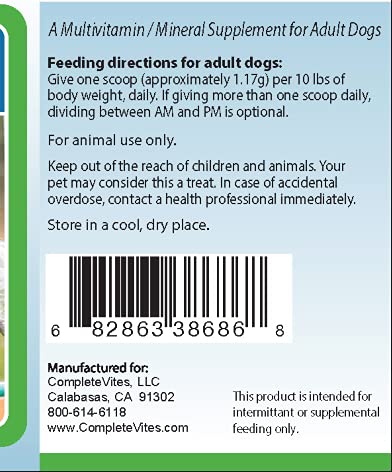 Complete Stud Canine – Vitamin & Mineral Supplement for Breeding Stud Dogs -(<20lbs)-48 nutrients-Improve Sperm/breeding Potential** Omega Fatty Acids, Amino Acids, Digestive Enzymes + More 105 Grams