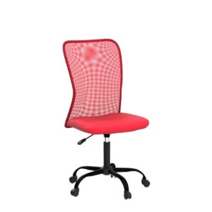 Office Chair Desk Chair Computer Chair with Lumbar Support Ergonomic Mid Back Mesh Adjustable Height Swivel Chair Armless Modern Task Executive Chair for Women Men Adult, Red