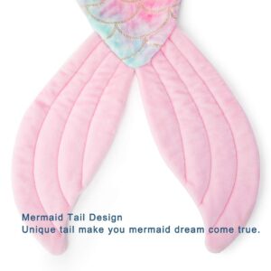 COSUSKET Mermaid Tail Blanket, Mermaid Blanket for Girls, All Seasons Soft Premium Colorful Fish Scale Design Snuggle Blanket