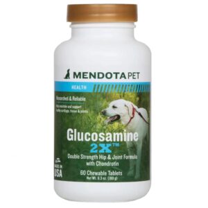 mendota pet glucosamine 2x - 60 tablets - dog hip & joint tablets