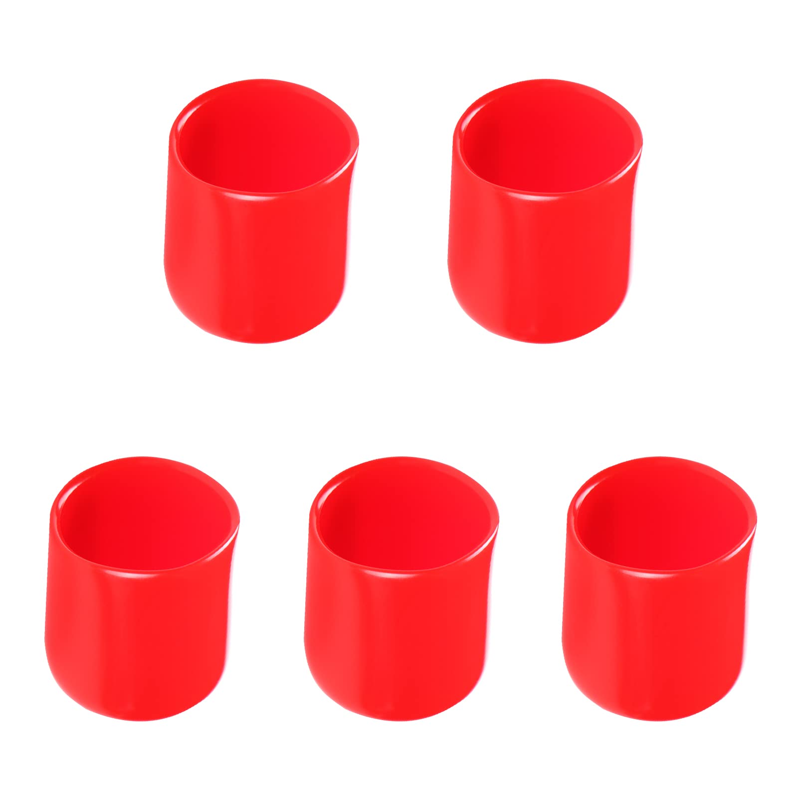 Aopin Rubber Round End Cap Cover 1.06 Inch (27mm) Screw Thread Protectors PVC Flexible Tubing Pipe Protective Bolt Screw Thread Protector Safety Cover | for Pipe Post Tubing Rod Cover 5 Pcs (Red)