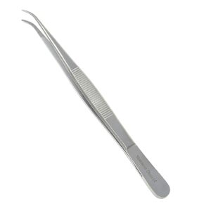 Lab Tweezers High Precision Forceps, 6" (15.2 cm), Fine Strong Curved Point tweezers, Stainless Steel