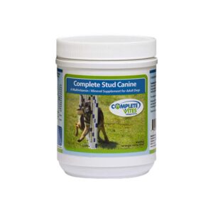 completevites stud canine – vitamin and mineral supplement for stud dogs-large dog size(over 25lbs)veterinary formulated-48 nutrients-omega fatty acids,amino acids,digestive enzymes + more 315 grams