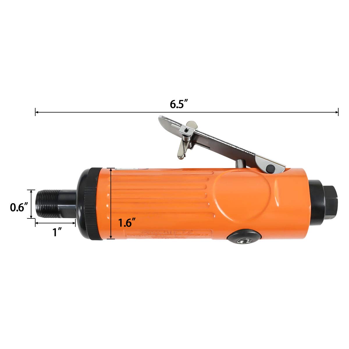 Sutekus 1/4" Air Die Grinder KIT Rotary Air Compressor Tool Set Pneumatic Sander Compact Air Throttle with 1/4 and 1/8 inch Collets (Orange)