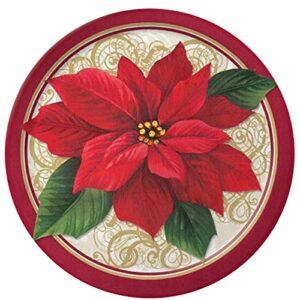 kiuloam christmas flowers poinsettia vintage non-slip round area rugs kitchen floor mat soft floor carpet for chair living room bedroom, 2' diameter