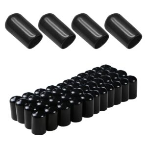 aopin rubber round end cap cover 4/25 inch (4mm) screw thread protectors pvc flexible tubing pipe protective bolt screw thread protector safety cover | for pipe post tubing rod cover 100 pcs (black)