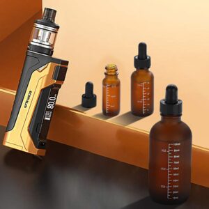 HUIZHU 5PCS 120ml Amber Glass Dropper Bottles Liquid bottling Refillable Bottles Dispensing bottle with Dropper Pipettes for Essential Oils/Beauty Oil Mix,Blends (120ML X 5PCS)