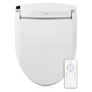 brondell em617 swash elongated electronic bidet seat, fits elongated toilets, white