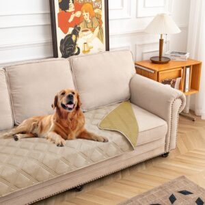 sunnytex waterproof & reversible dog bed cover sofa, couch cover furniture protector for pets, (30 * 70",beige+sand)