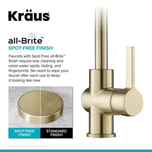 KRAUS Britt 2nd Gen Commercial Style Pull-Down Single Handle Kitchen Faucet in Spot Free Antique Champagne Bronze, KPF-1691SFACB