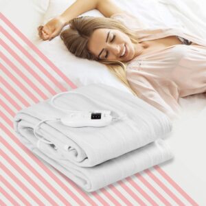 reuniong washable heated electric mattress pad, 8 modes temper control, 4 gear time mode, heating bed topper blankets w/detachable connector, fast heating, soft material, warmer bed toppers (full)