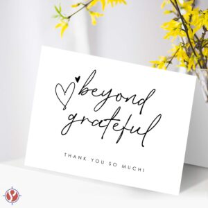 Beyond Grateful – Thank You So Very Much! Appreciation Cards and Envelopes – Weddings, Christmas, Holidays, Small Business, Baby Bridal Showers, Funerals, Graduation – 4.25" x 5.5" – 25 per Pack