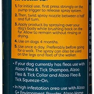 ALZOO Flea and Tick Repellent Spray for Dogs, Effectively Repels Fleas, Ticks & Mosquitos, 100% Plant-Based Active Ingredients, Sulfate-Free, 8 Fl. Oz.