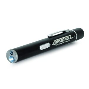 dual beam penlight for nurses, students & medical doctors - usb led rechargeable w/pupil gauge & 4 cm measurements