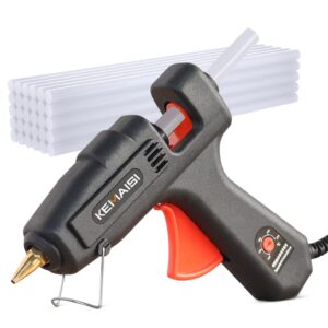 kemaisi full size hot glue gun kit, 100 watt temperature adjustable heavy duty hot glue gun, with 30pcs premium hot glue sticks, best large glue gun and sticks set for crafts, diy, constrution