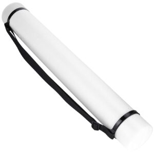 poster tube, drawing storage tube, with strap pe moisture-proof waterproof for posters maps artworks documents(white)