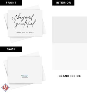 Beyond Grateful – Thank You So Very Much! Appreciation Cards and Envelopes – Weddings, Christmas, Holidays, Small Business, Baby Bridal Showers, Funerals, Graduation – 4.25" x 5.5" – 25 per Pack