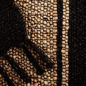 DII Woven Rugs Collection Hand-Loomed Jute, 2x3', Black Stripes