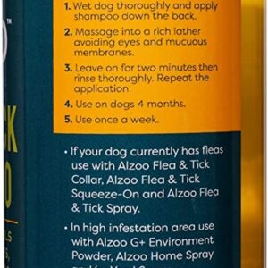 ALZOO Flea and Tick Repellent Shampoo for Dogs, Effectively Repels Fleas, Ticks & Mosquitos, 100% Plant-Based Active Ingredients, Sulfate & Paraben-Free, 12 Fl. Oz.