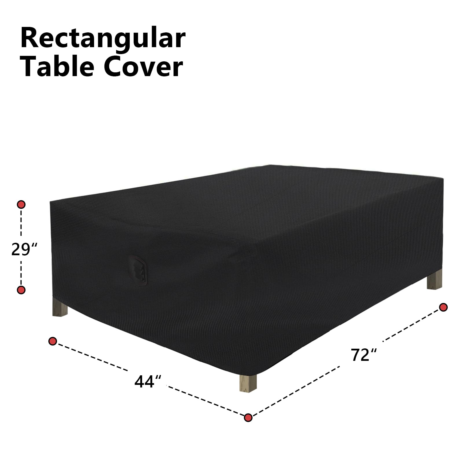 ONENESS Patio Rectangle Furniture Set Cover, Durable Water Resistant Outdoor Indoor Table and Chairs Cover with Upgrade Air Vent Black 72x44x29in