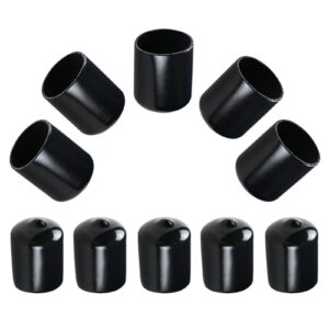 aopin screw thread protectors rubber round end cap cover 1 inch (25mm) pvc flexible tubing pipe protective bolt screw thread protector safety cover | for pipe post tubing rod cover 10 pcs (black)