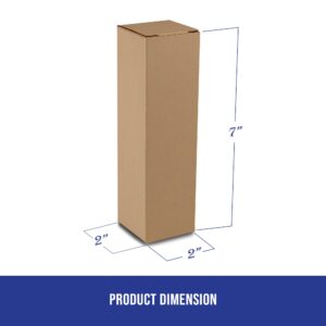 MT Products Tuck Top Small Kraft Paperboard Gift Box Perfect Packaging for Any Occasions Easily Assembles 2 in x 2 in x 7 in (30 Pieces) - Made in the USA