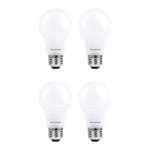 SYLVANIA LED A19 Light Bulb, 100W Equivalent, Efficient 16W, Dimmable, 1600 Lumens, Frosted, 5000K, Daylight - 4 Pack (40739)