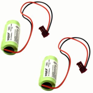 hqrp 2-pack emergency exit light battery compatible with lithonia elb1p201nb elb1p201n2 elb1p2901n elb1p201n anic1493 lithonia 1009s00-mz elb0320 grainger 4wt20 osa212 nic1169 ebe-33 nicad 1200mah